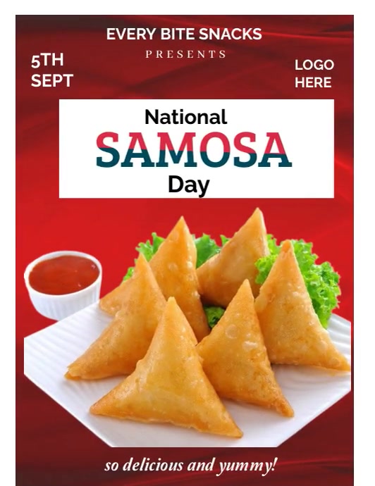 Copy of White Sweet Samosa Day Video Flyer Flyer (us | PosterMyWall