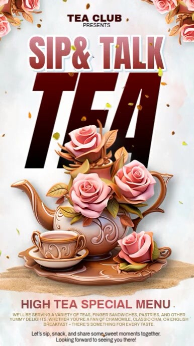 Copy of White Tea Party Instagram Reel | PosterMyWall
