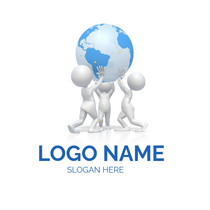 White Team Work Logo Logo Templat | PosterMyWall