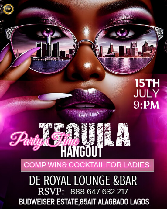 Copy of White Tequila Hangout Night Club Flyer Instagram Portrait ...