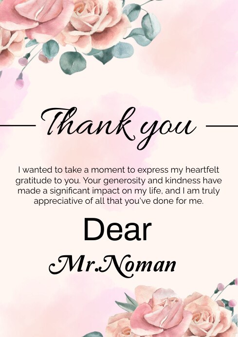 White Thank You A4 Template | PosterMyWall