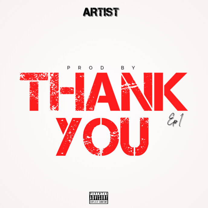 Modèle White Thank You Album Cover | PosterMyWall