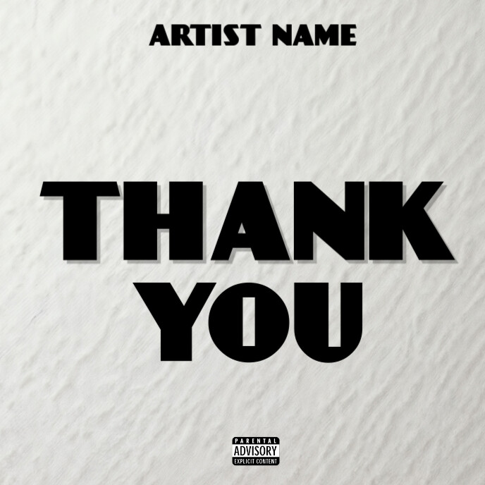 White Thank You Mixtape Cover Album Cover Templat | PosterMyWall