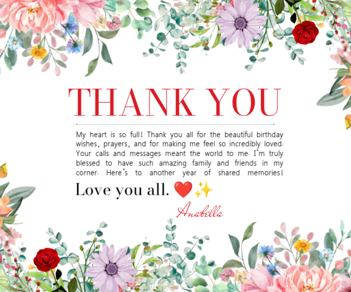 Plantilla de White Thank You Note Medium Rectangle | PosterMyWall