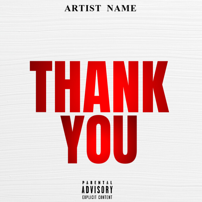 White Thank You Song Album Album Cover Template | PosterMyWall