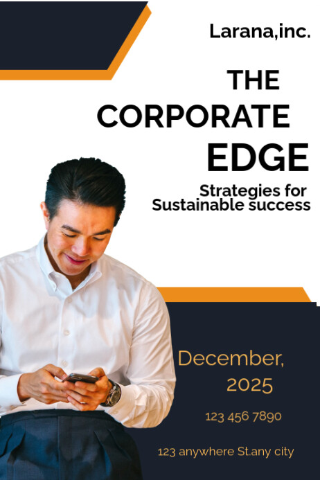 White The Corporate Edge Poster Template | PosterMyWall