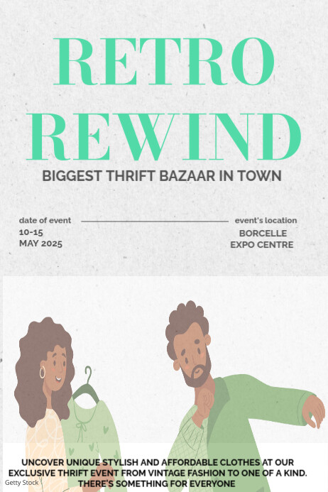 White Thrift Store Poster Template | PosterMyWall