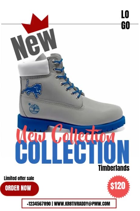 White Timberland New Collection Poster Template | PosterMyWall