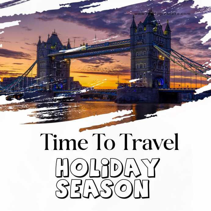 White Time To Travel In Holiday Season Instag Template | PosterMyWall