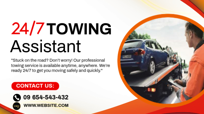 Plantilla de White Towing Service Twitter Post | PosterMyWall