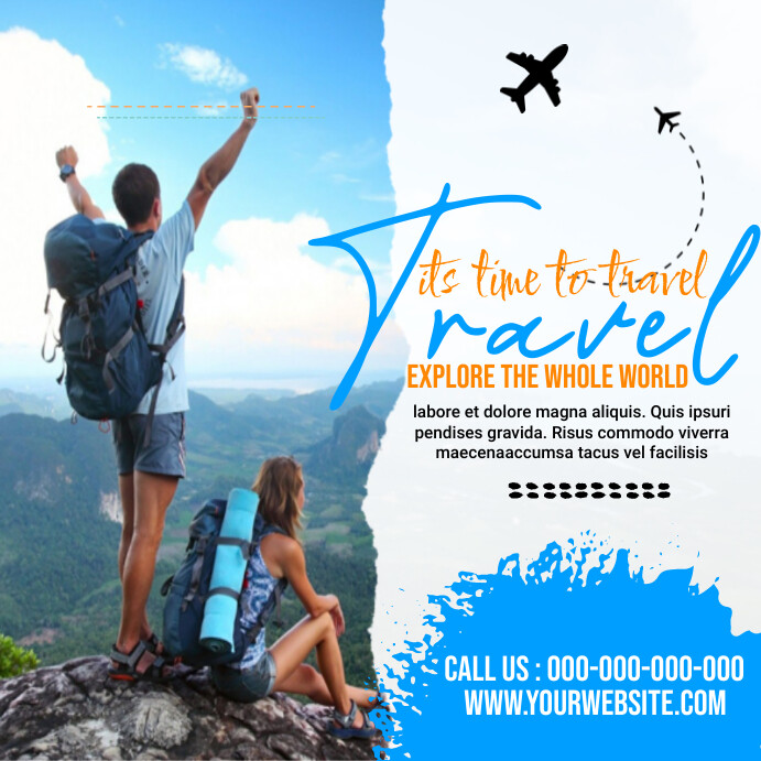 White Travel Agency Ad Instagram Post Template | PosterMyWall