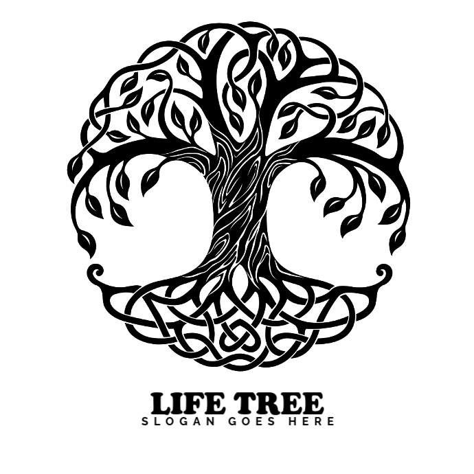 Copy of White Tree Of Life Drawing, Celtic Style Logo | PosterMyWall