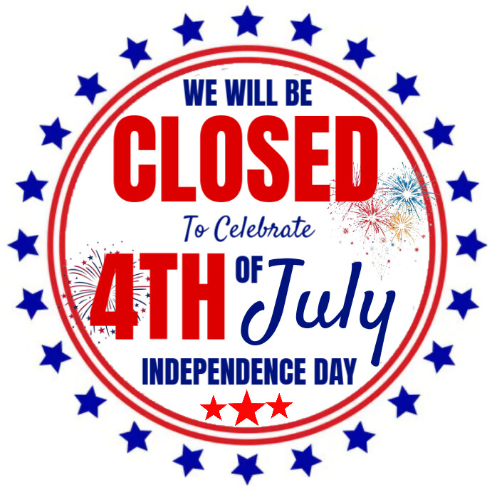 White Typographic 4th Of July Closed Flyer Instagram Post Template ...