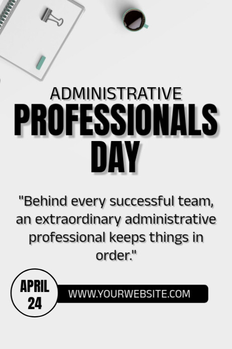 Copy of White Typographic Administrative Professional Day Poster ...