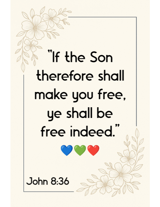 White Typographic Bible Verse About Freedom Flyer (us Letter) Template ...