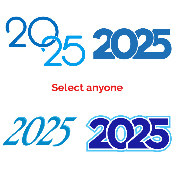 White Typographic Blue 2025 Png Icon Instagram Post Template | PosterMyWall