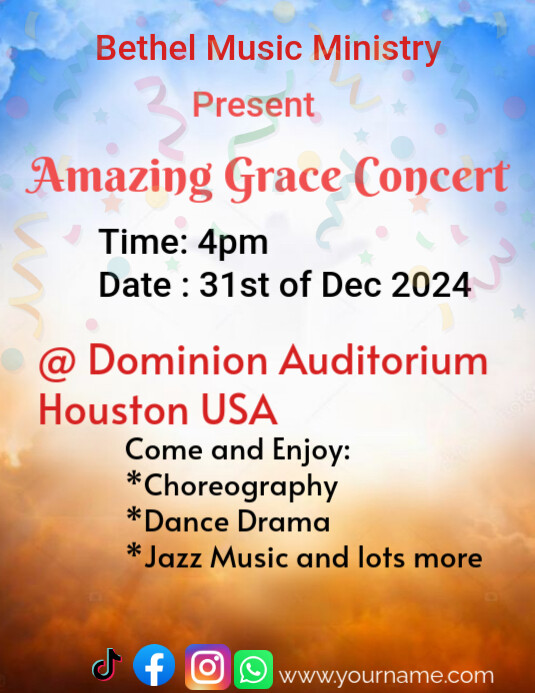 Copy of White Typographic Choir Concert Flyer Template Flyer (us Letter ...