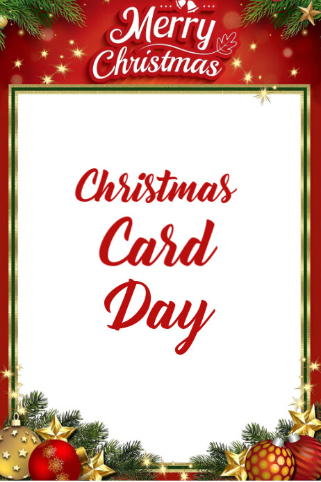 Copy of White Typographic Christmas Card Day Poster | PosterMyWall