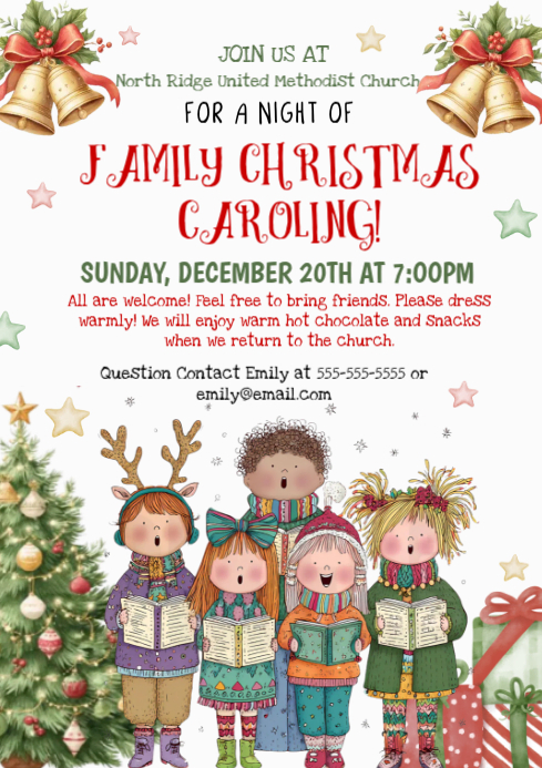 Copy of White Typographic Christmas Caroling A4 | PosterMyWall