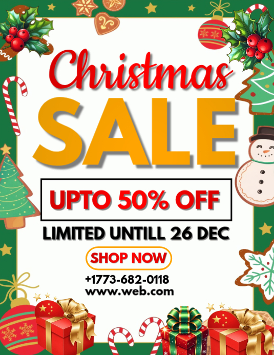 Copy of White Typographic Christmas Discount Flyer (us Letter ...
