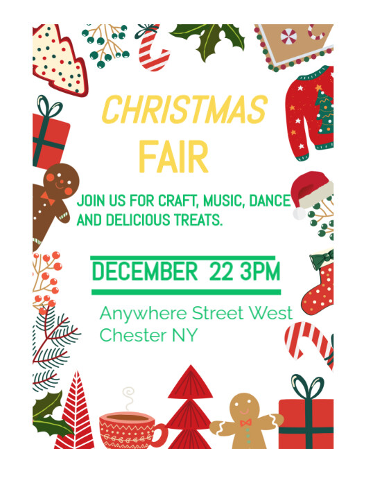 White Typographic Christmas Fair Invitation Flyer (us Letter) Template ...