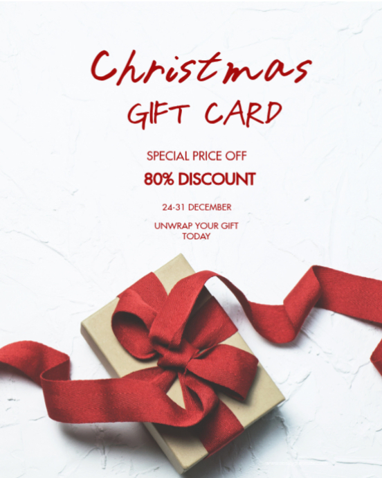 White Typographic Christmas Gift Vouchers 2025 Design Instagram ...