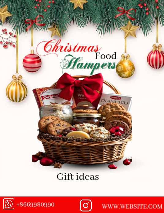 Copy of White Typographic Christmas Hamper Package Flyer (us Letter ...