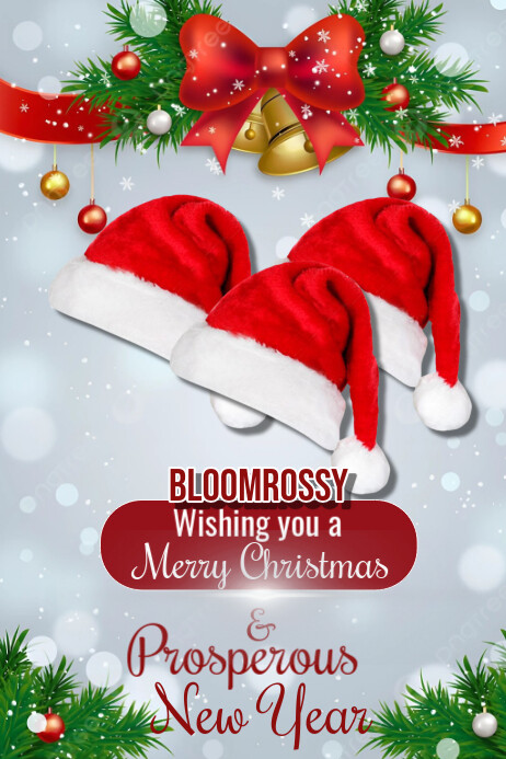 White Typographic Christmas Hats Poster Template | PosterMyWall