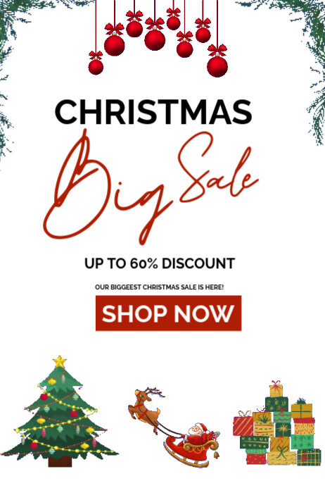 Copy of White Typographic Christmas Market Poster | PosterMyWall