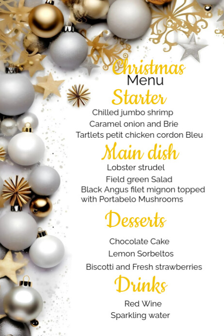 Copy of White Typographic Christmas Menu Design Poster | PosterMyWall