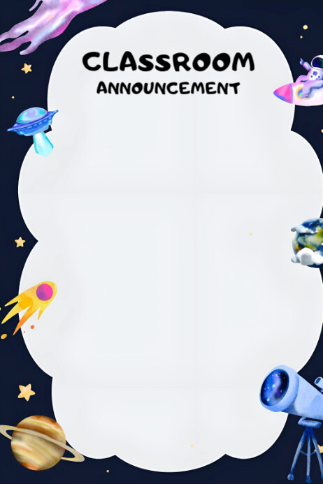 White Typographic Classroom Announcement Template Poster | PosterMyWall