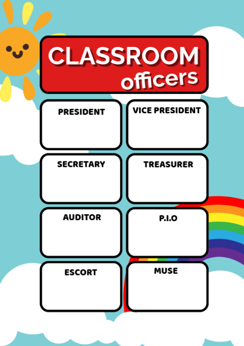 White Typographic Classroom Officers Schedule And Agenda A4 Template ...