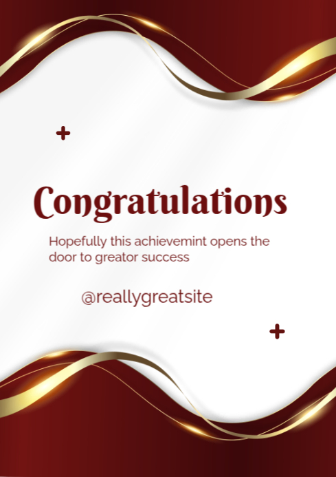 Copy of White Typographic Congratulations A4 | PosterMyWall