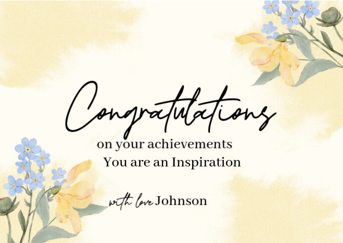 White Typographic Congratulations Postcard Template | PosterMyWall