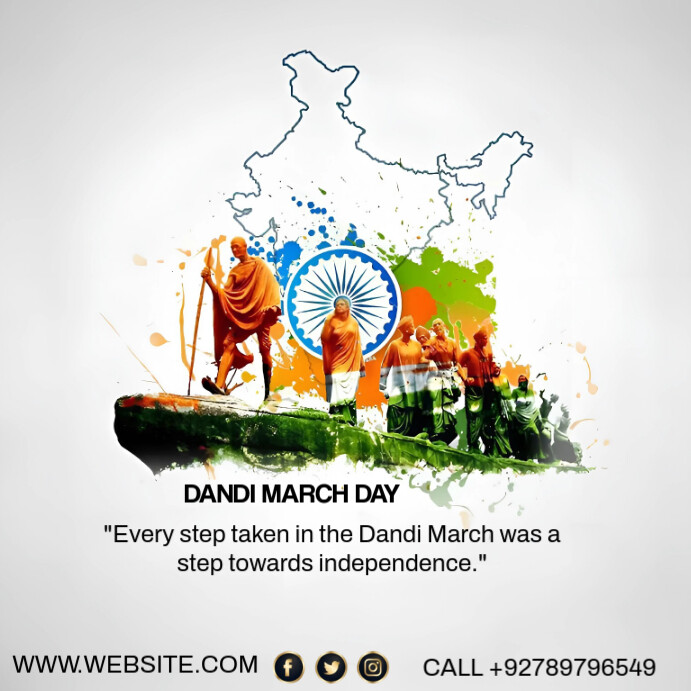 Copy of White Typographic Dandi March Day Instagram Post | PosterMyWall