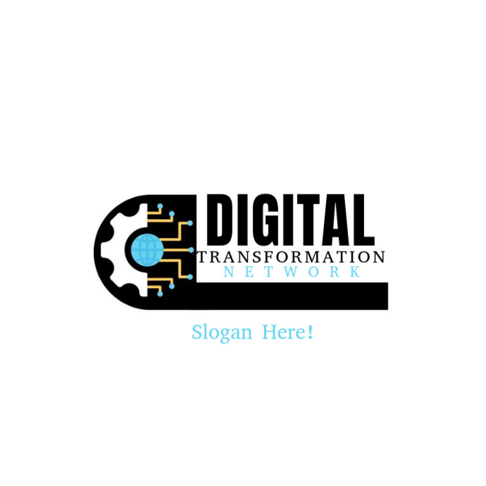 Modèle White Typographic Digital Transformation Network With White ...