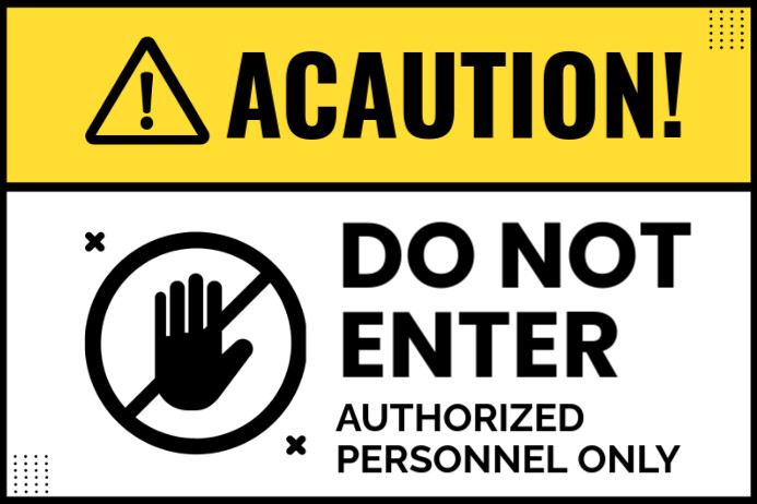 White Typographic Do Not Enter Warning Template Label | PosterMyWall