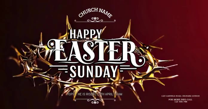 White Typographic Easter Sunday Celebration Facebook Shared Image ...