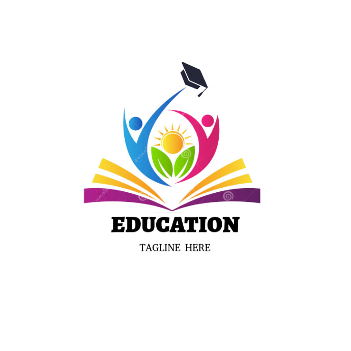 White Typographic Education Logo Template | PosterMyWall