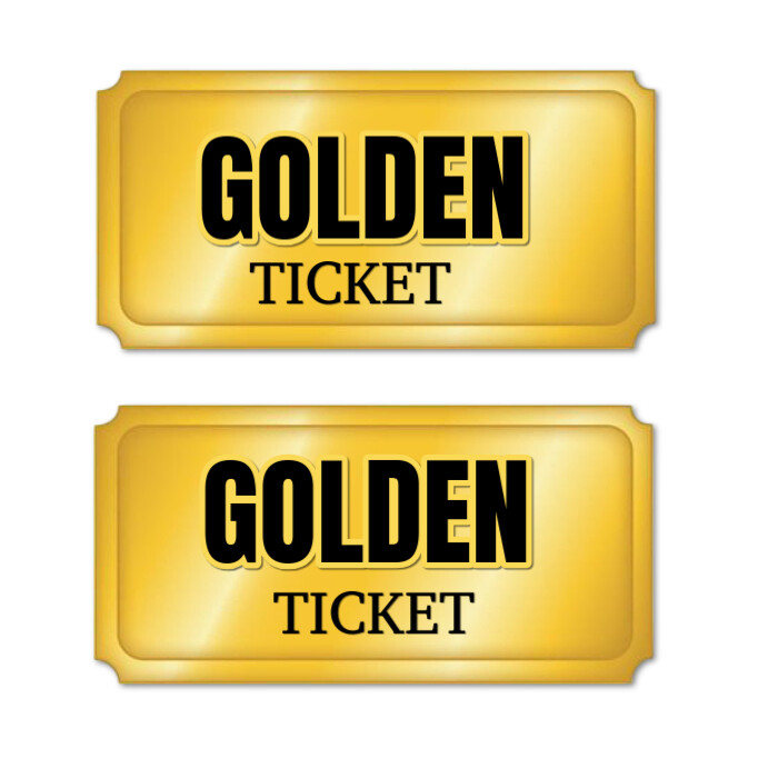 Copy of White Typographic Golden Ticket Instagram Post | PosterMyWall