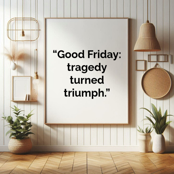 White Typographic Good Friday Quotes Square (1:1) Template | PosterMyWall