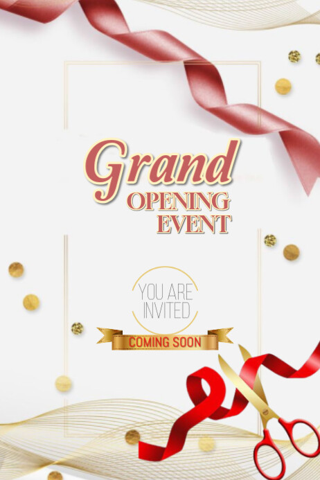 Copy of White Typographic Grand Opening Event Poster | PosterMyWall