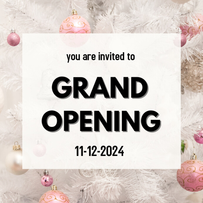 White Typographic Grand Opening Instagram Post Template | PosterMyWall