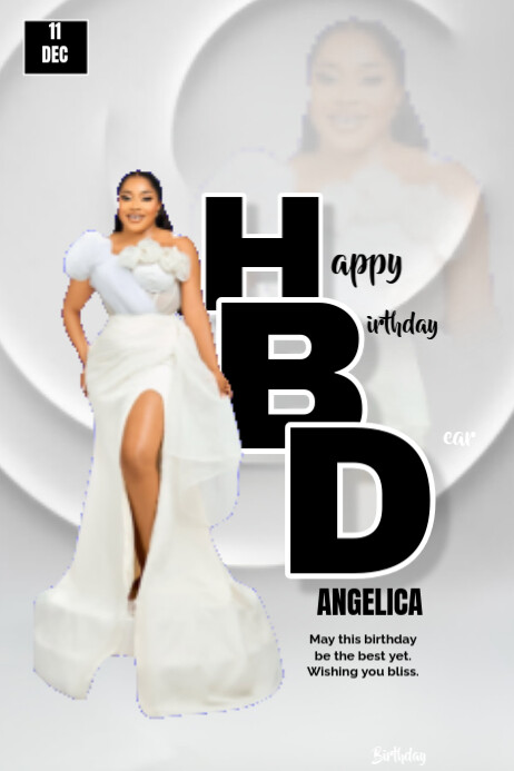 White Typographic Happy Birthday Design Poster Template | PosterMyWall