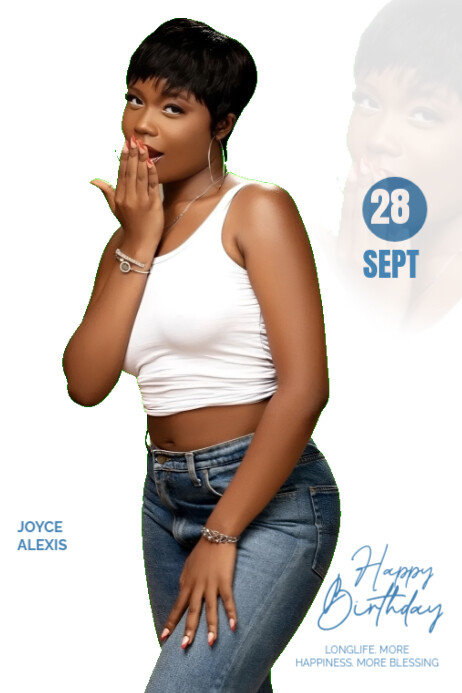 White Typographic Happy Birthday Templates Poster | PosterMyWall