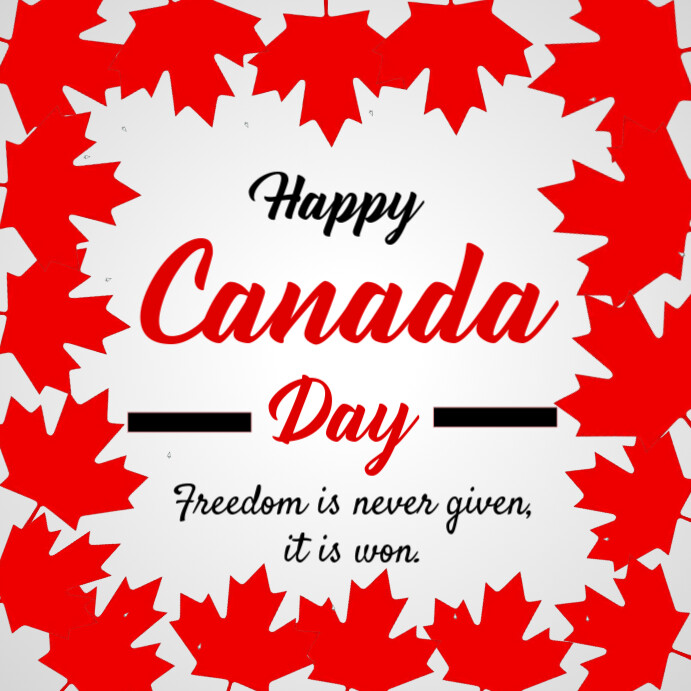 White Typographic Happy Canada Day Instagram Post Template | PosterMyWall