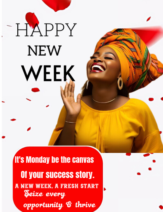 Copy of White Typographic Happy New Week Flyer (us Letter) | PosterMyWall