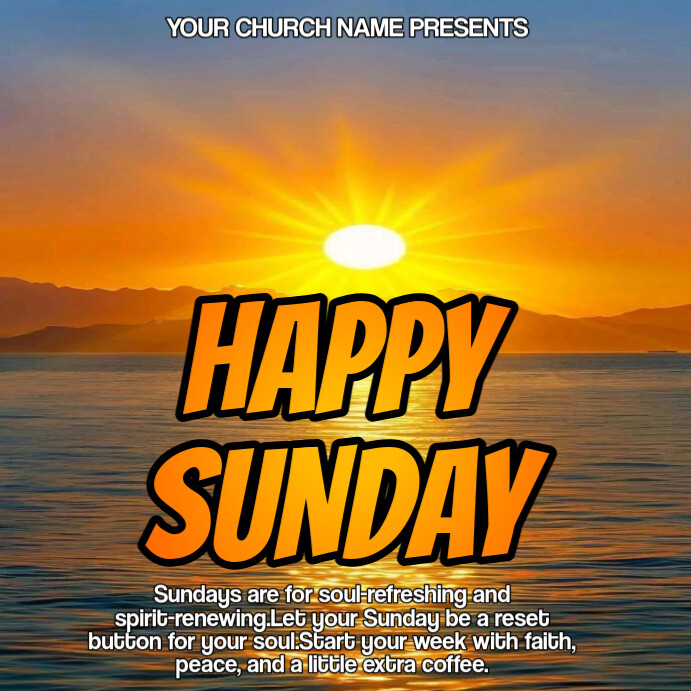 White Typographic Happy Sunday Instagram Post Template | PosterMyWall
