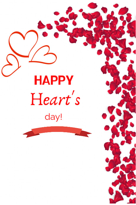 White Typographic Heart Poster Template | PosterMyWall