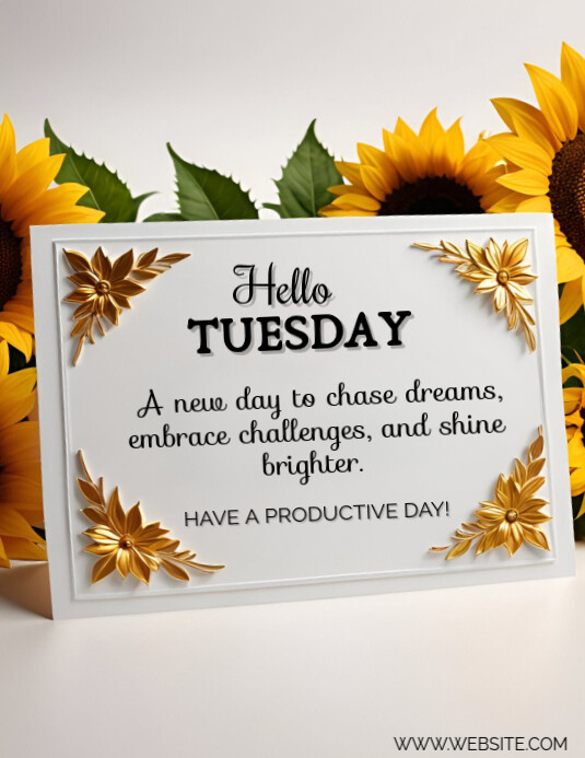 Copy of White Typographic Hello Tuesday Motivation Quote Flyer (us ...